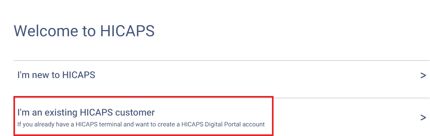 How do I create a HICAPS Digital account when I already have a HICAPS ...